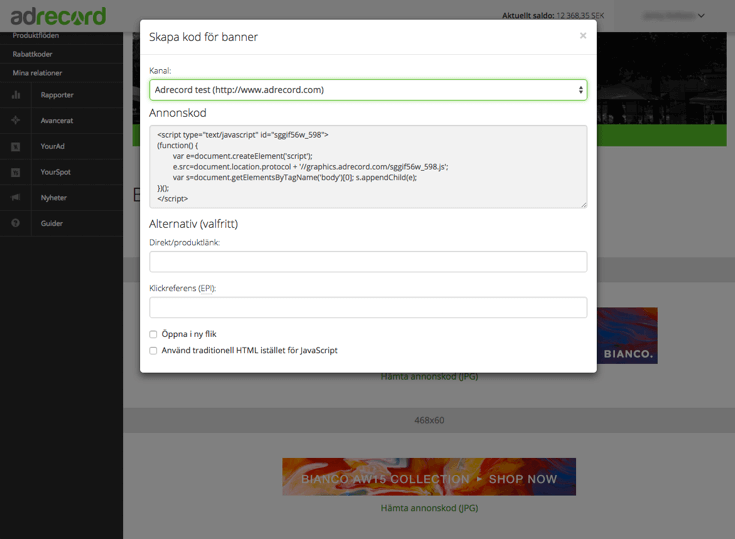 Quick start - Adrecord